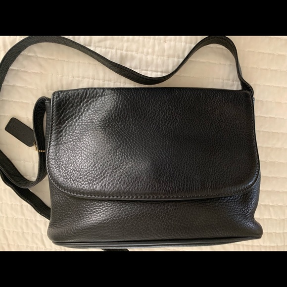 Coach | Bags | Coach Vintage Black Pebble Leather Shoulder Bag | Poshmark